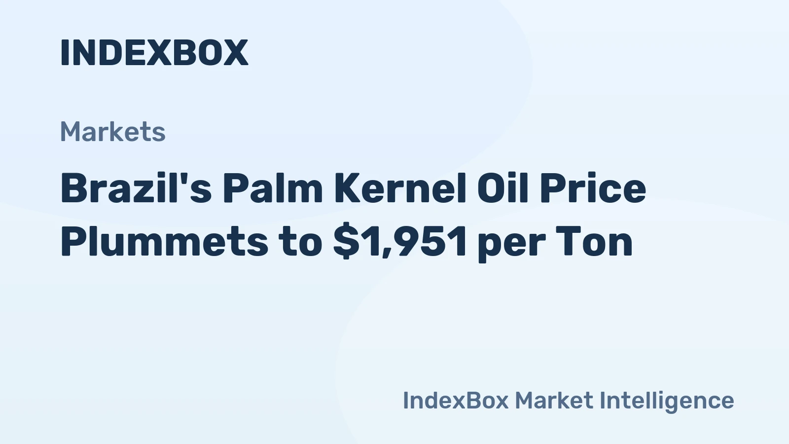 Brazil's Palm Kernel Oil Price Plummets to $1,951 per Ton