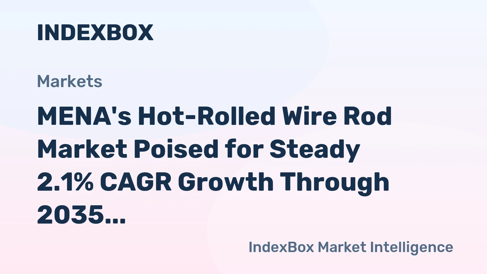 MENA's Hot-Rolled Wire Rod Market Poised for Steady 2.1% CAGR Growth Through 2035
