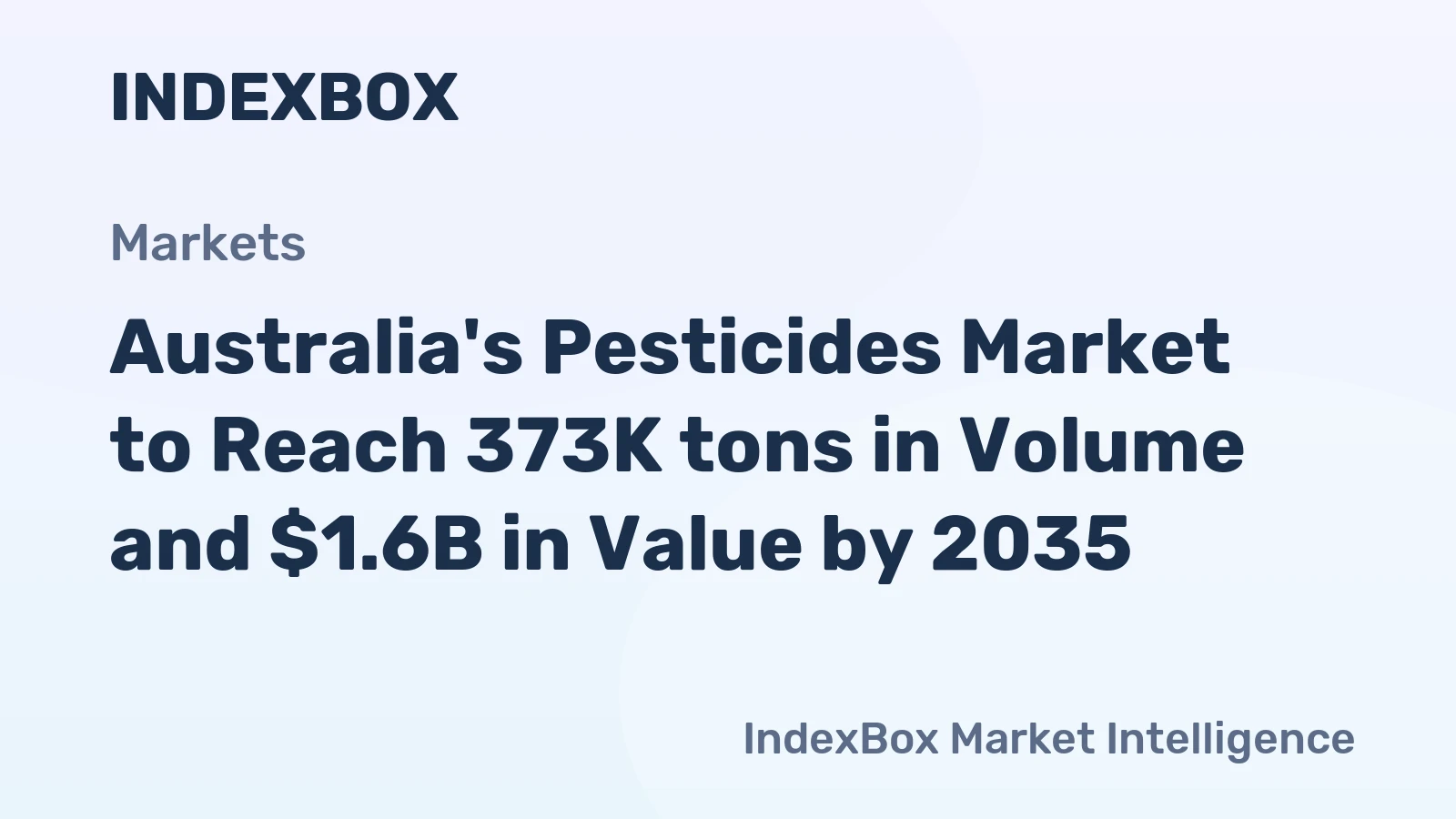 Australia's Pesticides Market to Reach 373K tons in Volume and $1.6B in Value by 2035