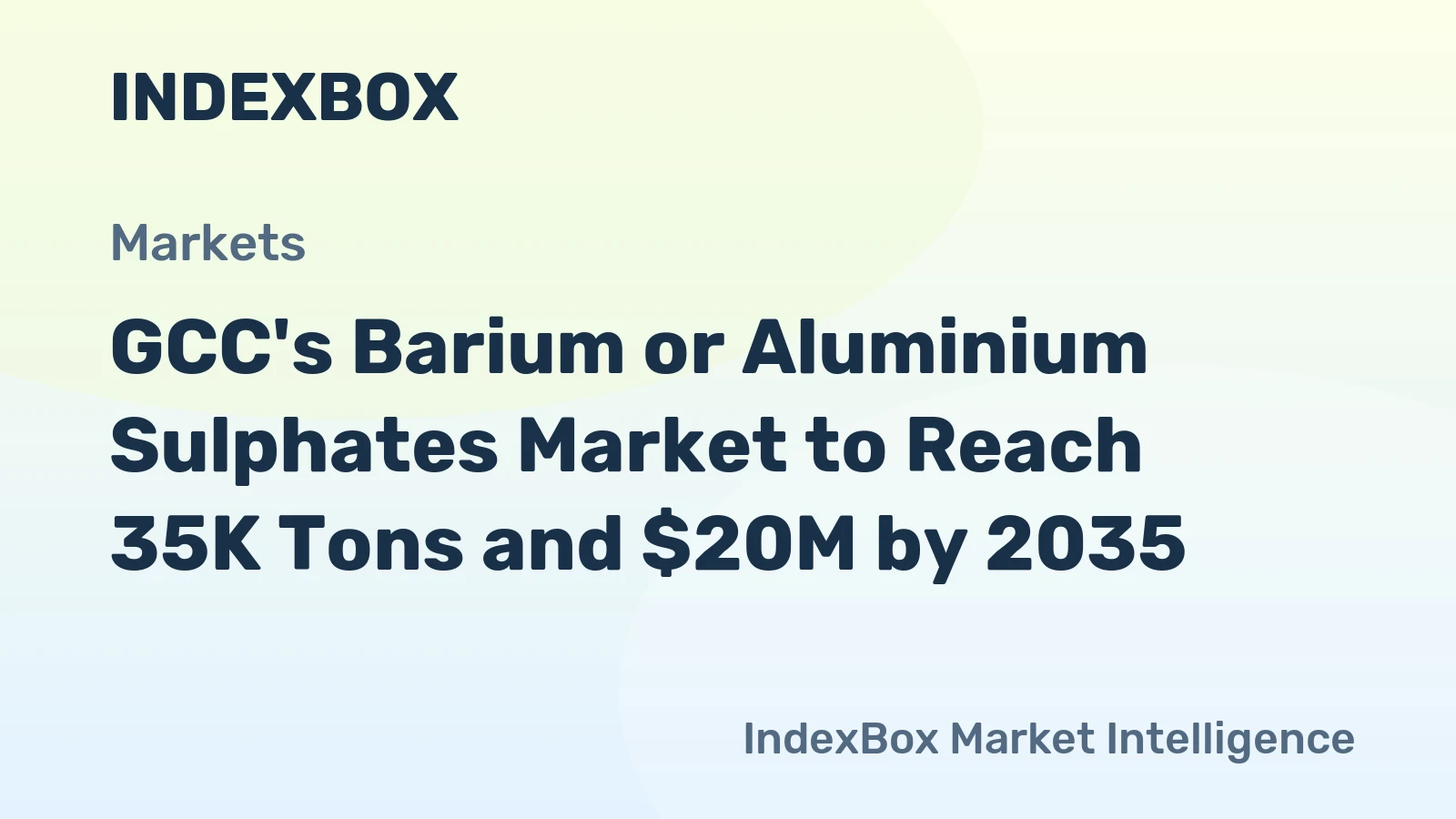 GCC's Barium or Aluminium Sulphates Market to Reach 35K Tons and $20M by 2035