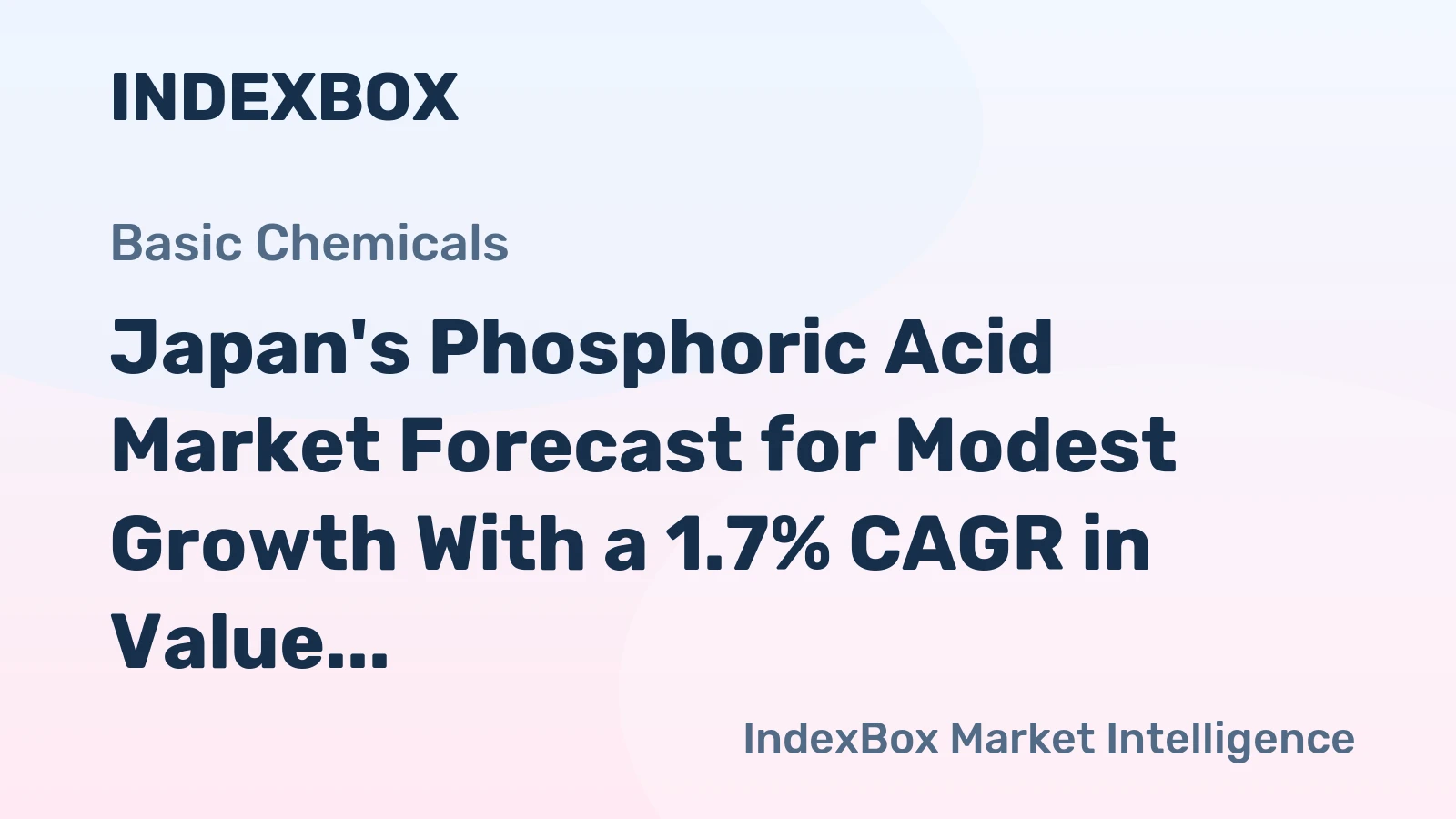 Japan's Phosphoric Acid Market Forecast for Modest Growth With a 1.7% CAGR in Value Through 2035