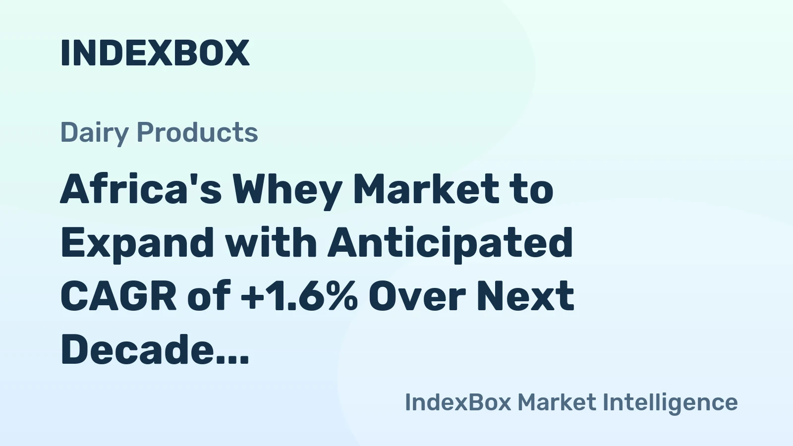 Africa's Whey Market to Expand with Anticipated CAGR of +1.6% Over Next Decade, Reaching 97K Tons by 2035