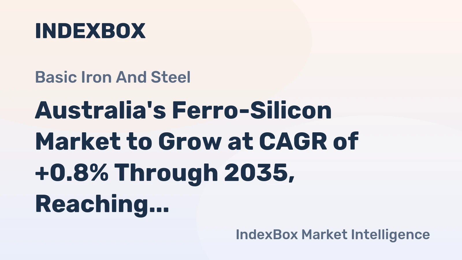 Australia's Ferro-Silicon Market to Grow at CAGR of +0.8% Through 2035, Reaching $34M