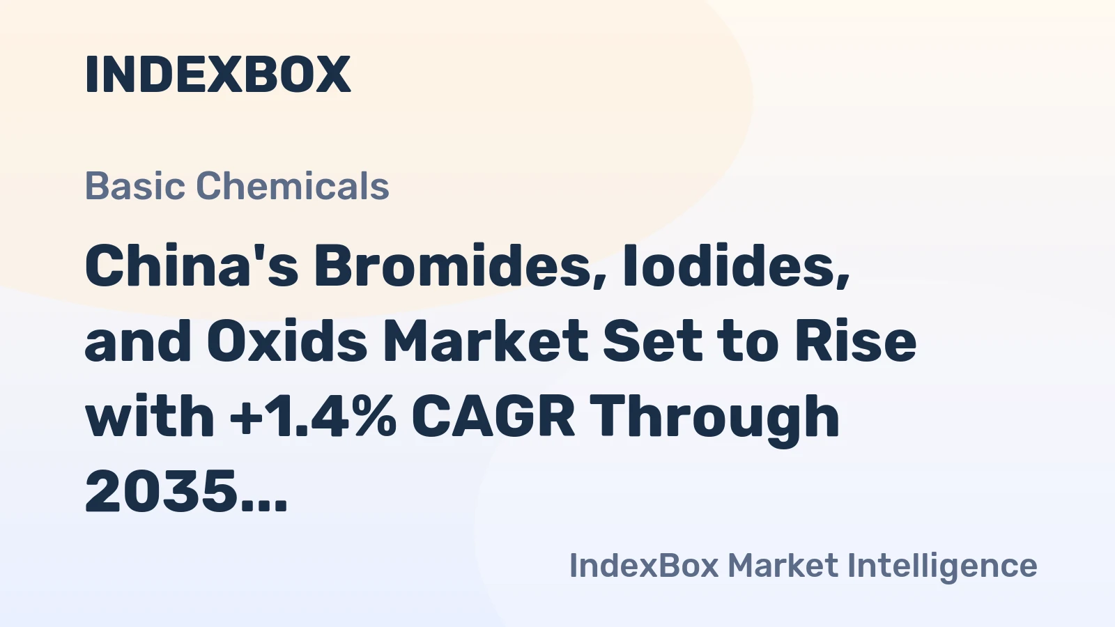 China's Bromides, Iodides, and Oxids Market Set to Rise with +1.4% CAGR Through 2035, Reaching $291M in Value