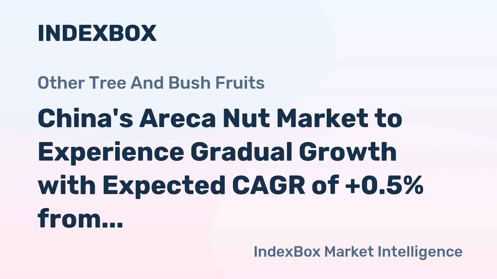 China's Areca Nut Market to Experience Gradual Growth with Expected CAGR of +0.5% from 2024 to 2035