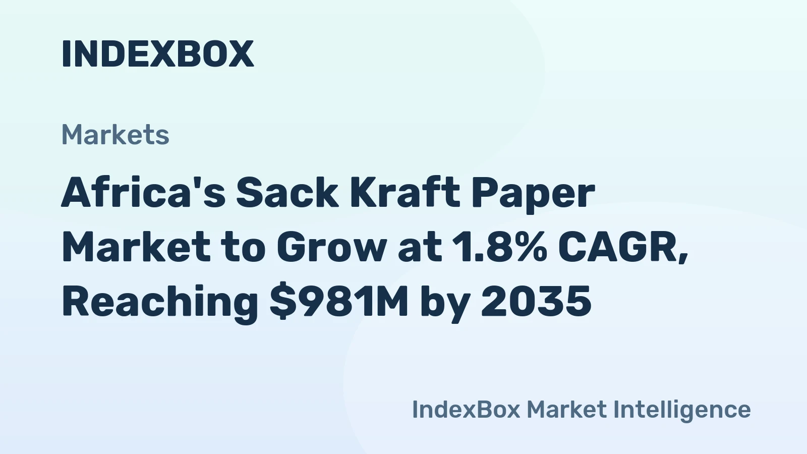 Africa's Sack Kraft Paper Market to Grow at 1.8% CAGR, Reaching $981M by 2035