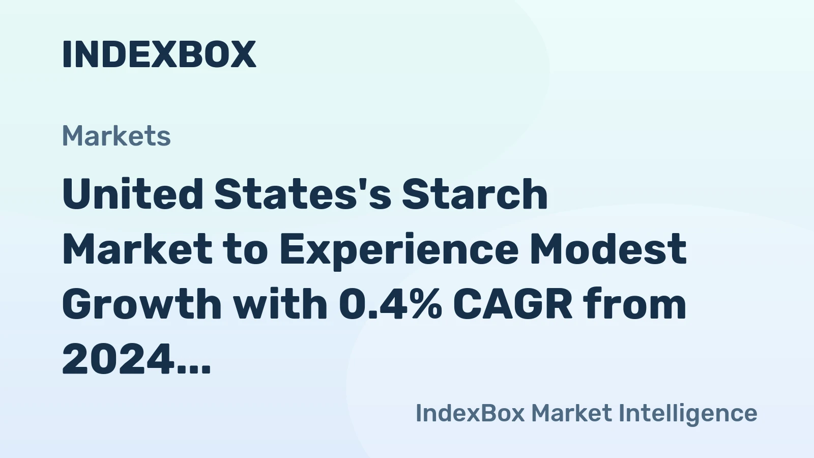 United States's Starch Market to Experience Modest Growth with 0.4% CAGR from 2024 to 2035