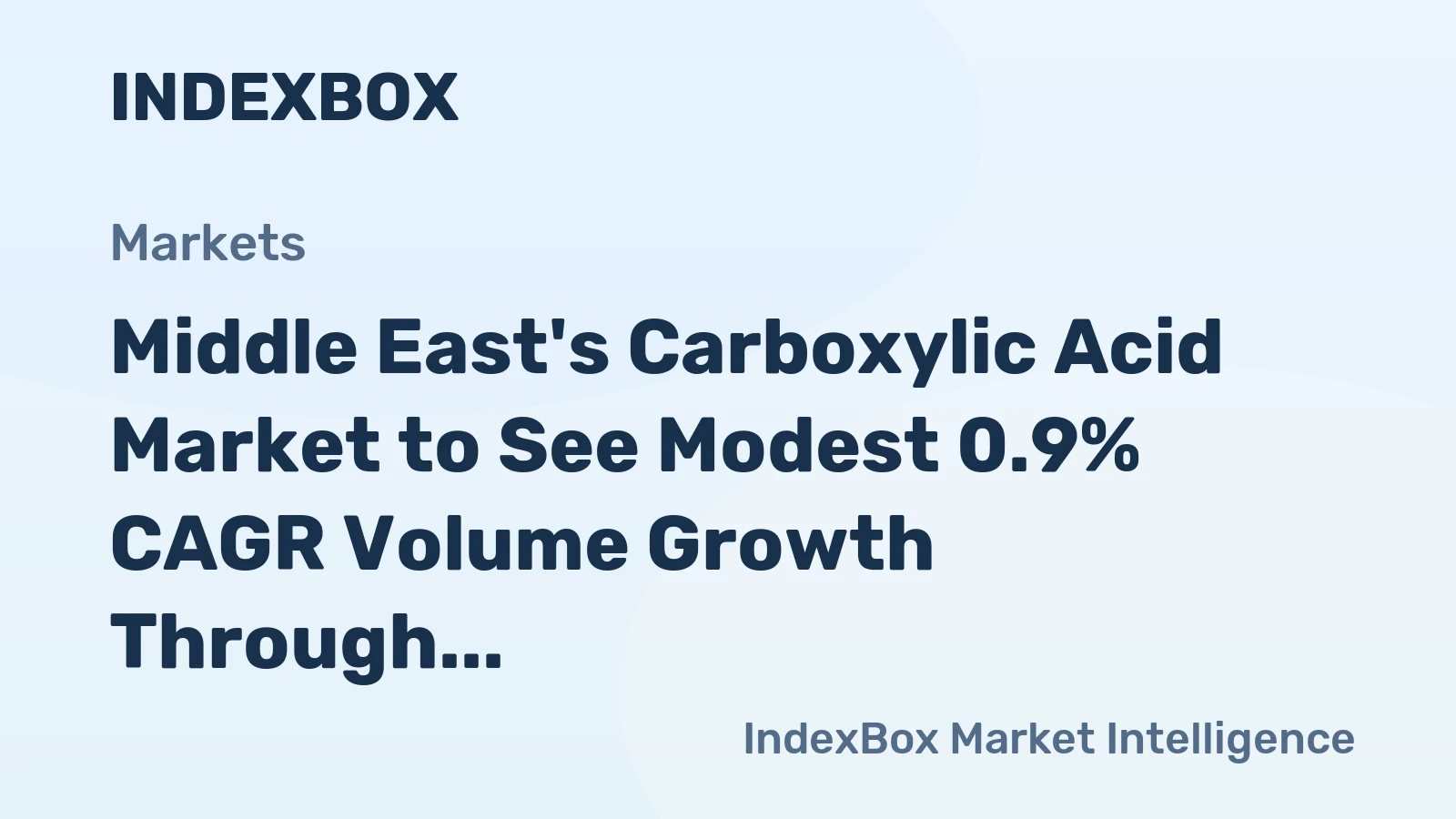 Middle East's Carboxylic Acid Market to See Modest 0.9% CAGR Volume Growth Through 2035
