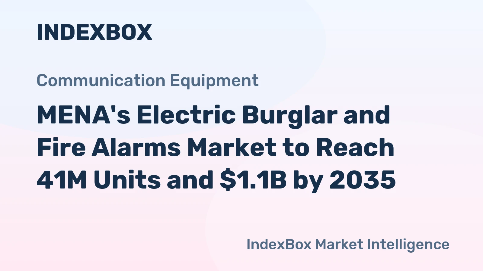 MENA's Electric Burglar and Fire Alarms Market to Reach 41M Units and $1.1B by 2035