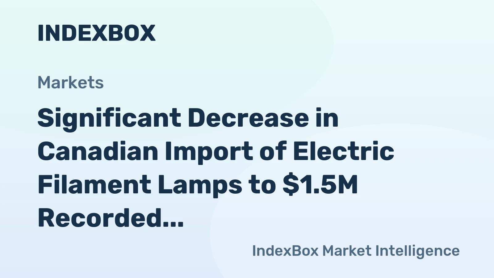 Significant Decrease in Canadian Import of Electric Filament Lamps to $1.5M Recorded in October 2023