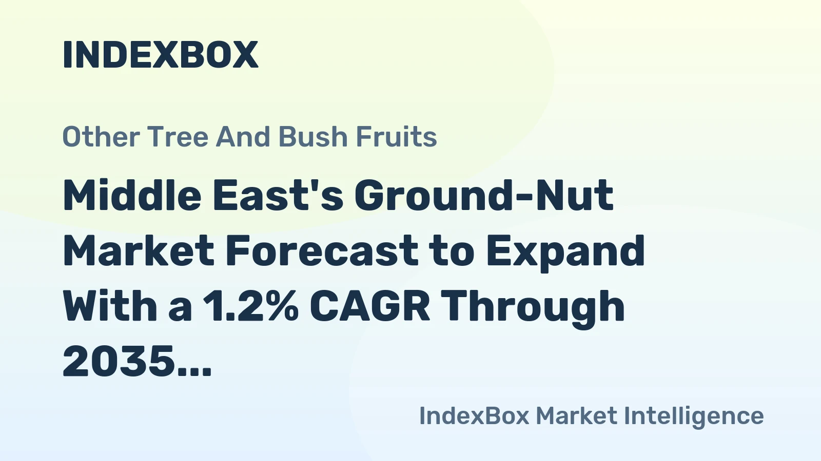 Middle East's Ground-Nut Market Forecast to Expand With a 1.2% CAGR Through 2035