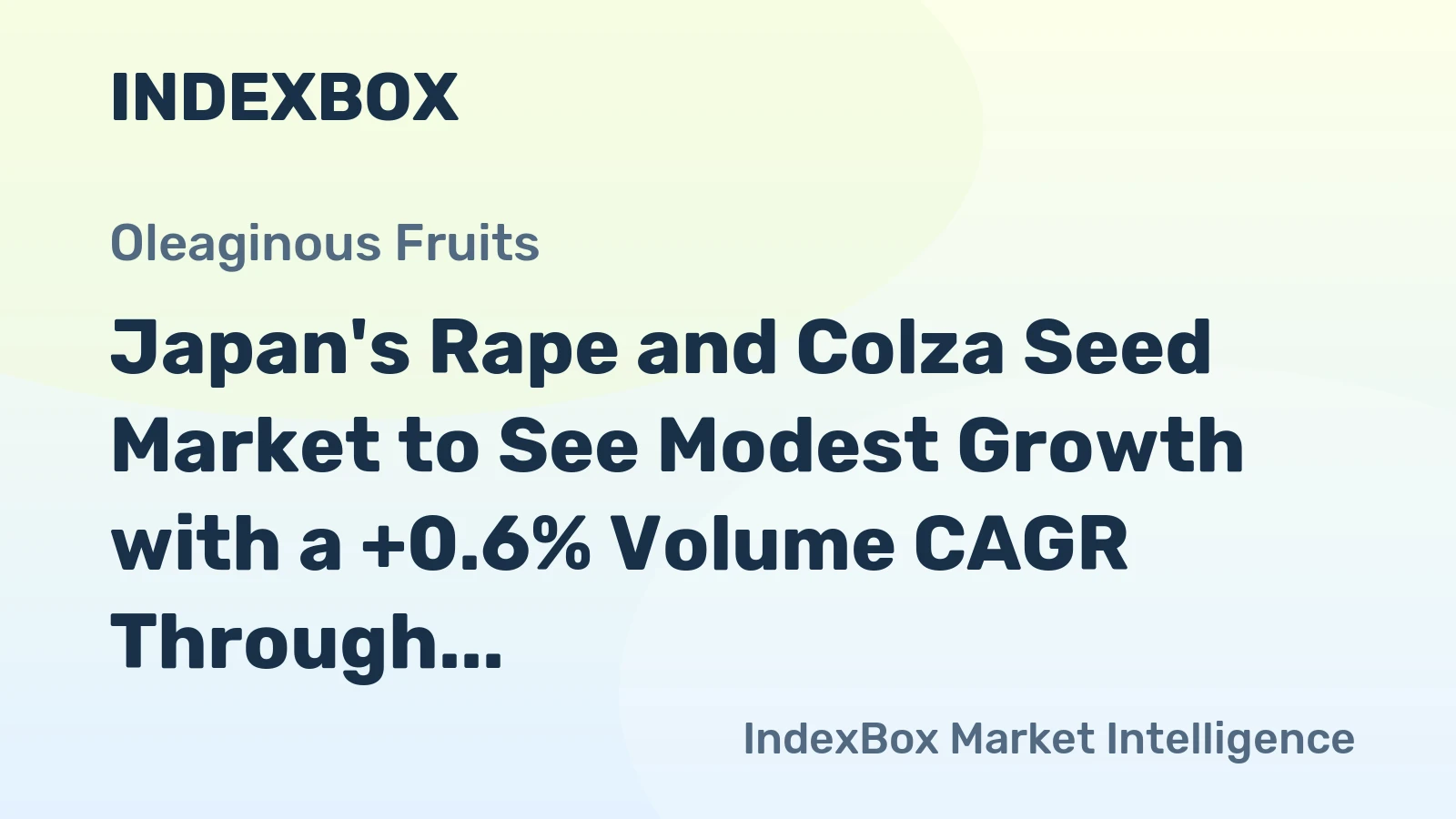 Japan's Rape and Colza Seed Market to See Modest Growth with a +0.6% Volume CAGR Through 2035