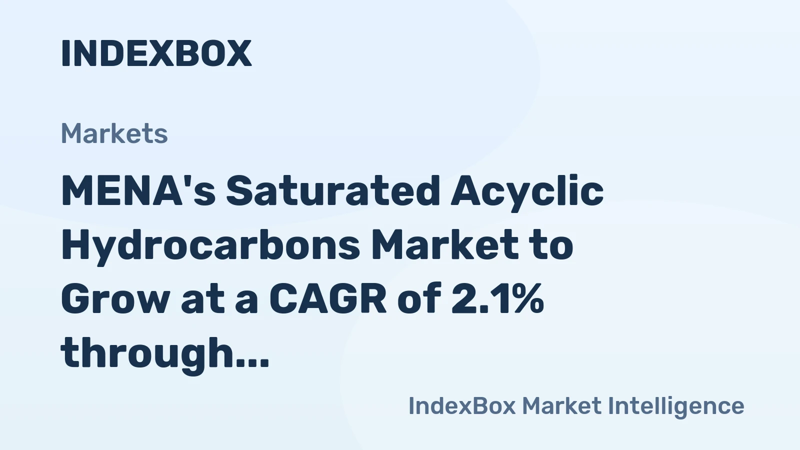 MENA's Saturated Acyclic Hydrocarbons Market to Grow at a CAGR of 2.1% through 2035