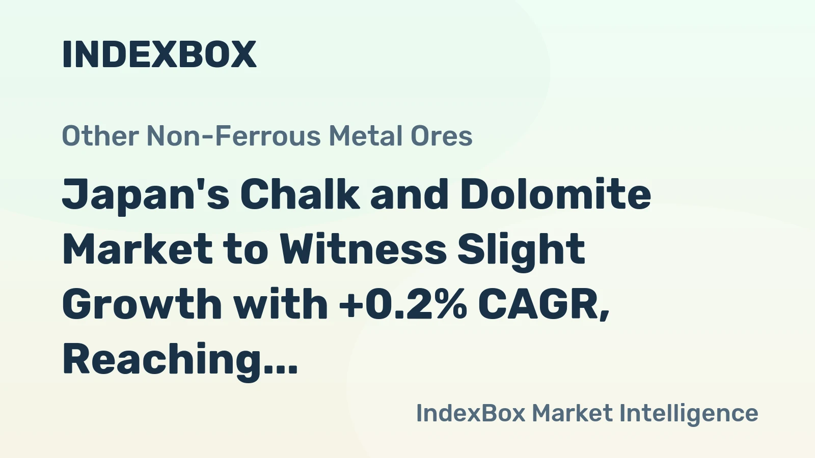 Japan's Chalk and Dolomite Market to Witness Slight Growth with +0.2% CAGR, Reaching $77M by 2035