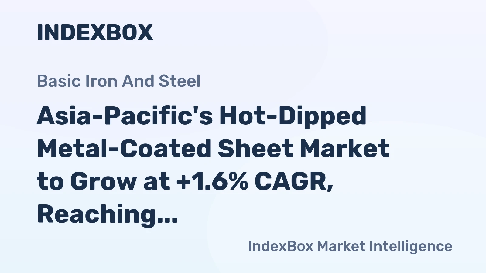 Asia-Pacific's Hot-Dipped Metal-Coated Sheet Market to Grow at +1.6% CAGR, Reaching 125M Tons by 2035