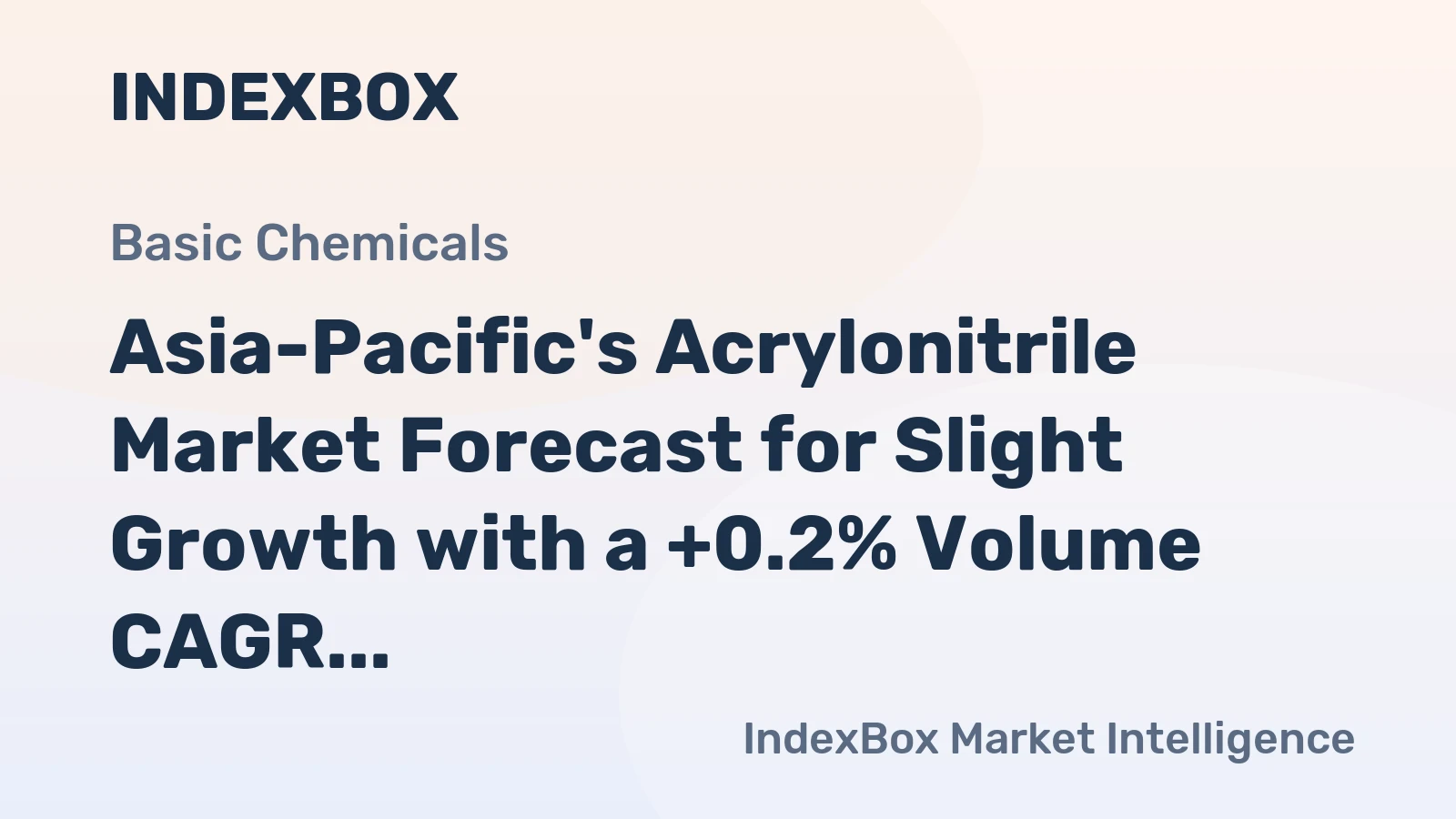 Asia-Pacific's Acrylonitrile Market Forecast for Slight Growth with a +0.2% Volume CAGR
