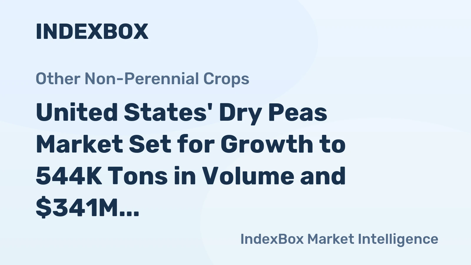 United States' Dry Peas Market Set for Growth to 544K Tons in Volume and $341M in Value