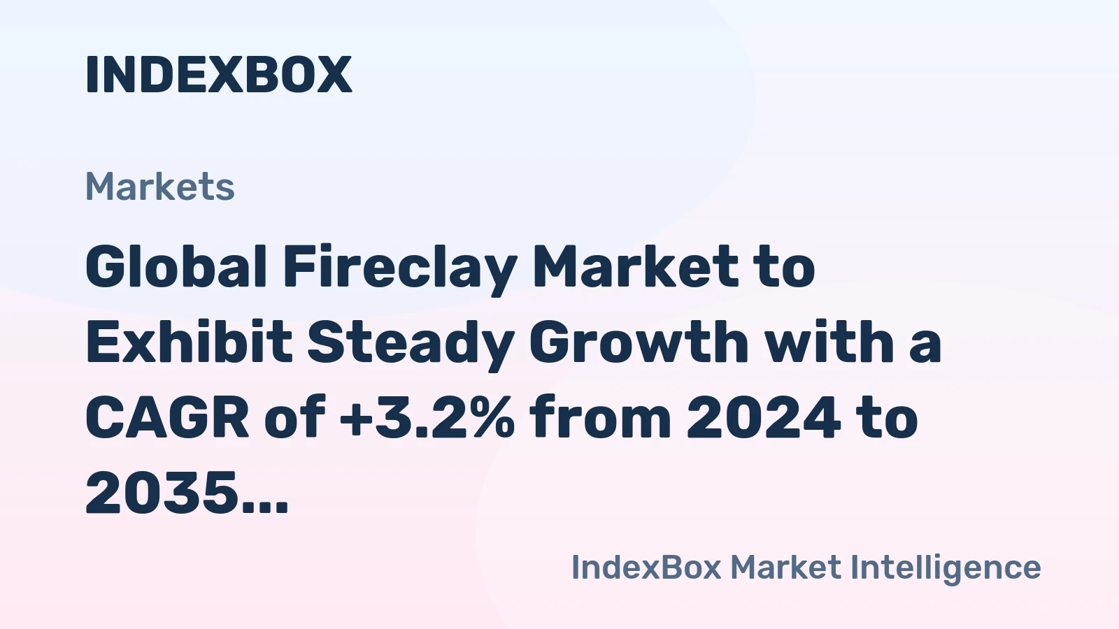 Global Fireclay Market to Exhibit Steady Growth with a CAGR of +3.2% from 2024 to 2035