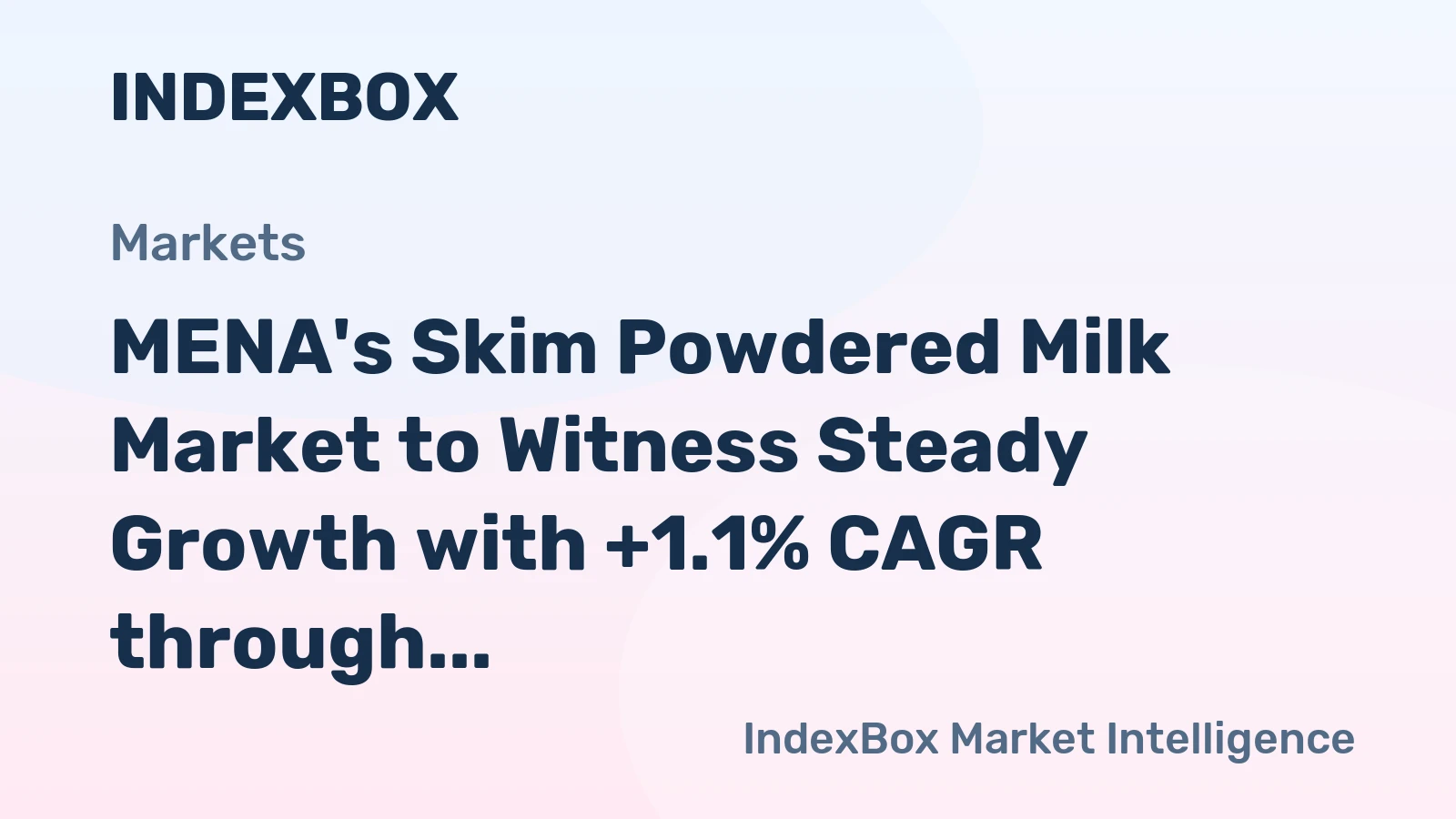 MENA's Skim Powdered Milk Market to Witness Steady Growth with +1.1% CAGR through 2035