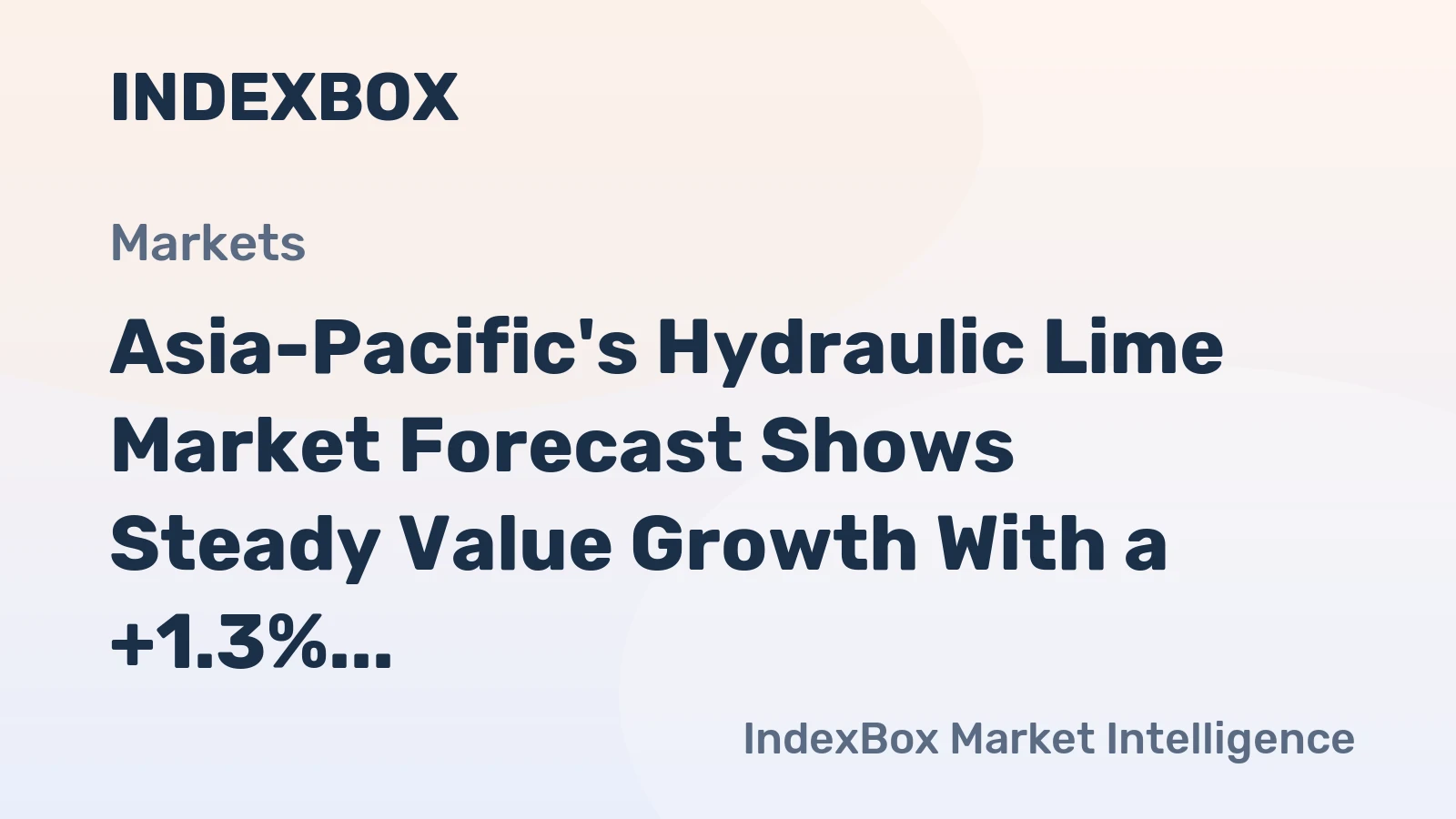 Asia-Pacific's Hydraulic Lime Market Forecast Shows Steady Value Growth With a +1.3% CAGR Through 2035