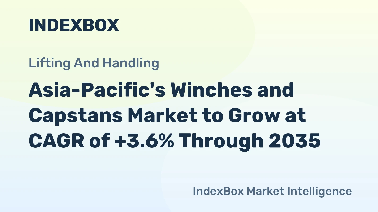 Asia-Pacific's Winches and Capstans Market to Grow at CAGR of +3.6% Through 2035