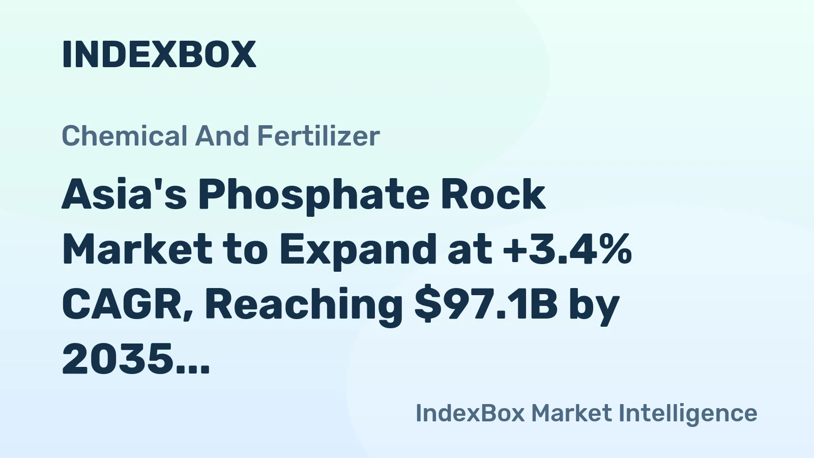 Asia's Phosphate Rock Market to Expand at +3.4% CAGR, Reaching $97.1B by 2035
