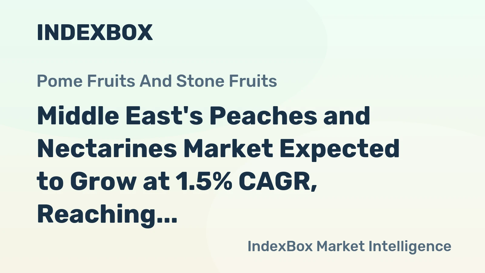 Middle East's Peaches and Nectarines Market Expected to Grow at 1.5% CAGR, Reaching $2.8B by 2035