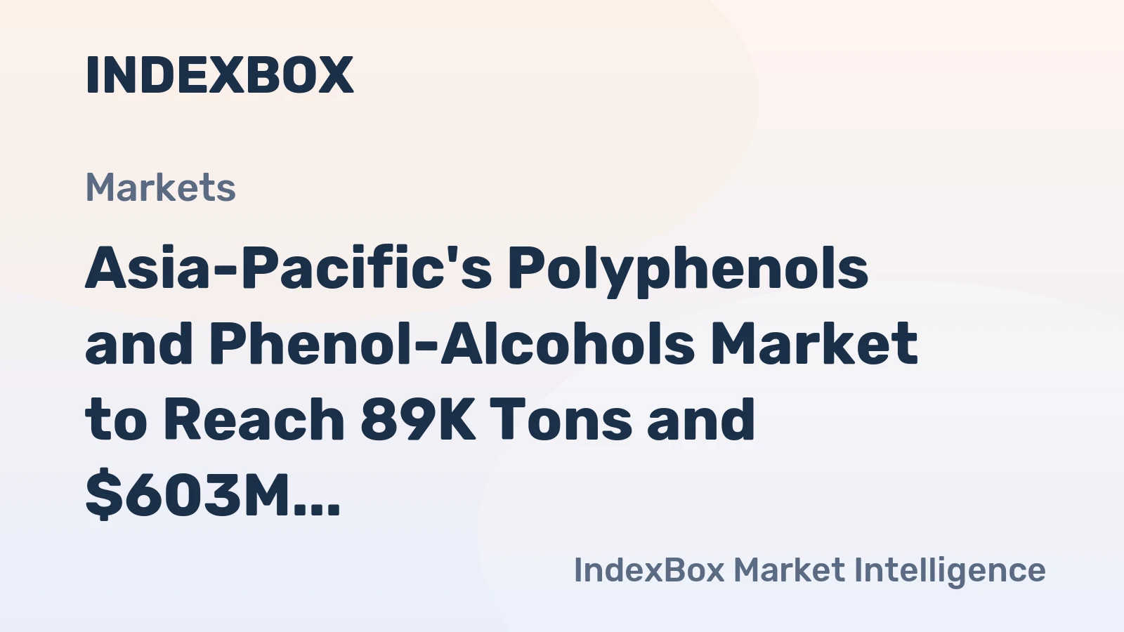 Asia-Pacific's Polyphenols and Phenol-Alcohols Market to Reach 89K Tons and $603M by 2035