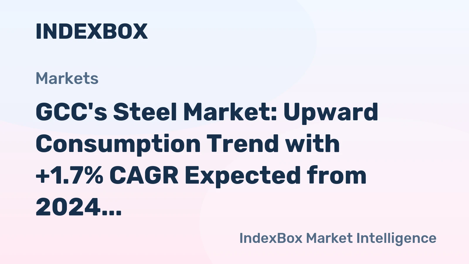GCC's Steel Market: Upward Consumption Trend with +1.7% CAGR Expected from 2024 to 2035