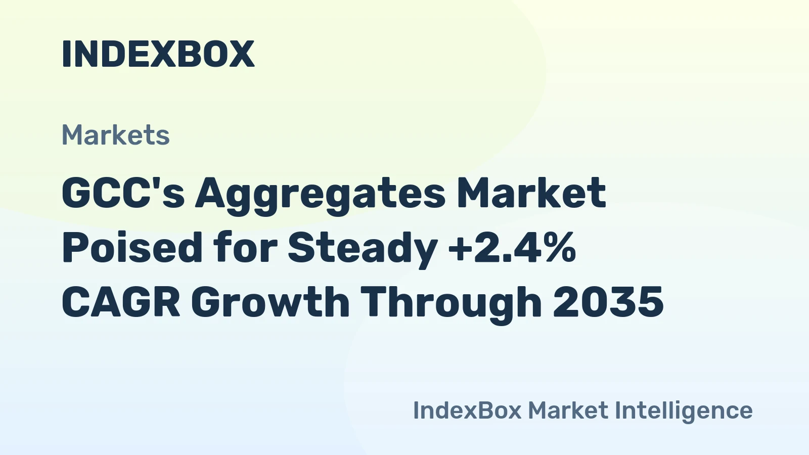 GCC's Aggregates Market Poised for Steady +2.4% CAGR Growth Through 2035