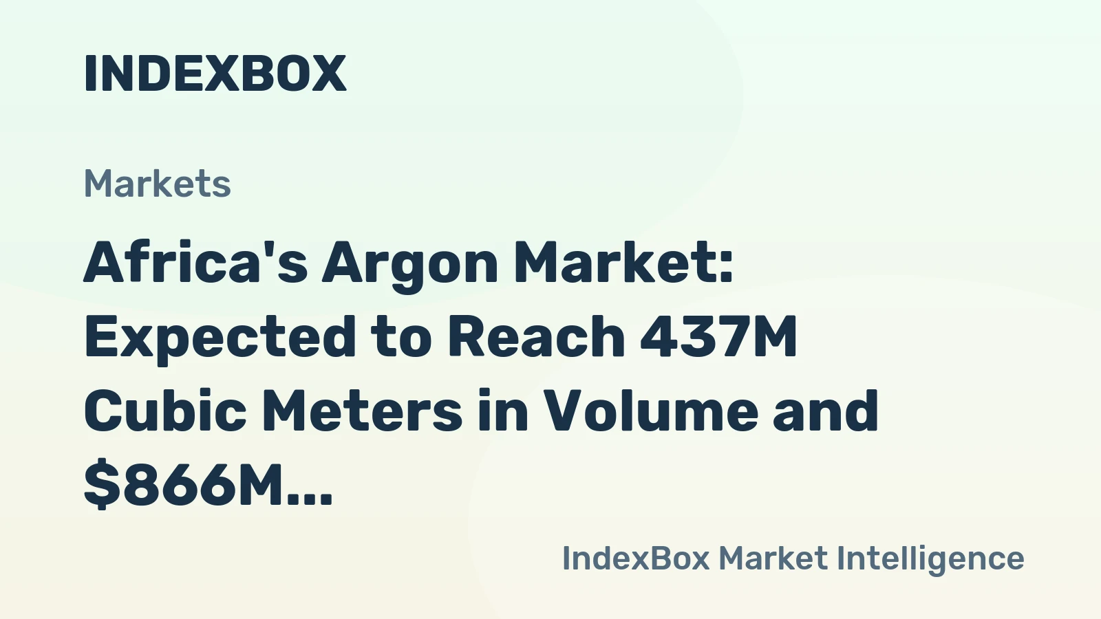 Africa's Argon Market: Expected to Reach 437M Cubic Meters in Volume and $866M in Value by 2035