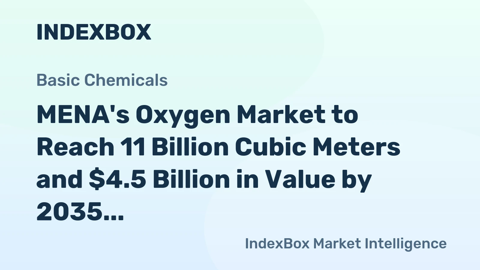 MENA's Oxygen Market to Reach 11 Billion Cubic Meters and $4.5 Billion in Value by 2035