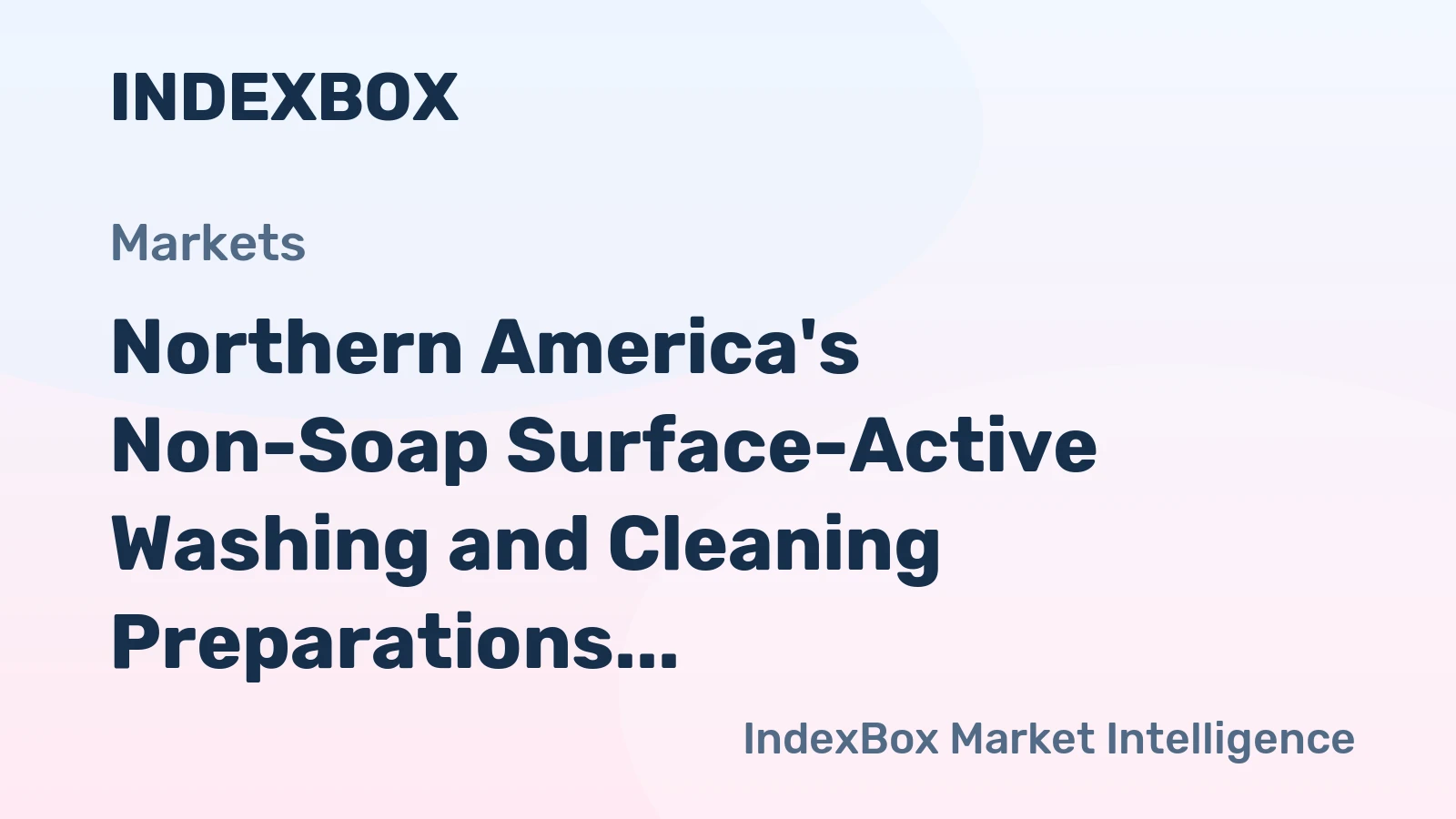 Northern America's Non-Soap Surface-Active Washing and Cleaning Preparations Market to Grow at a CAGR of +1.7%