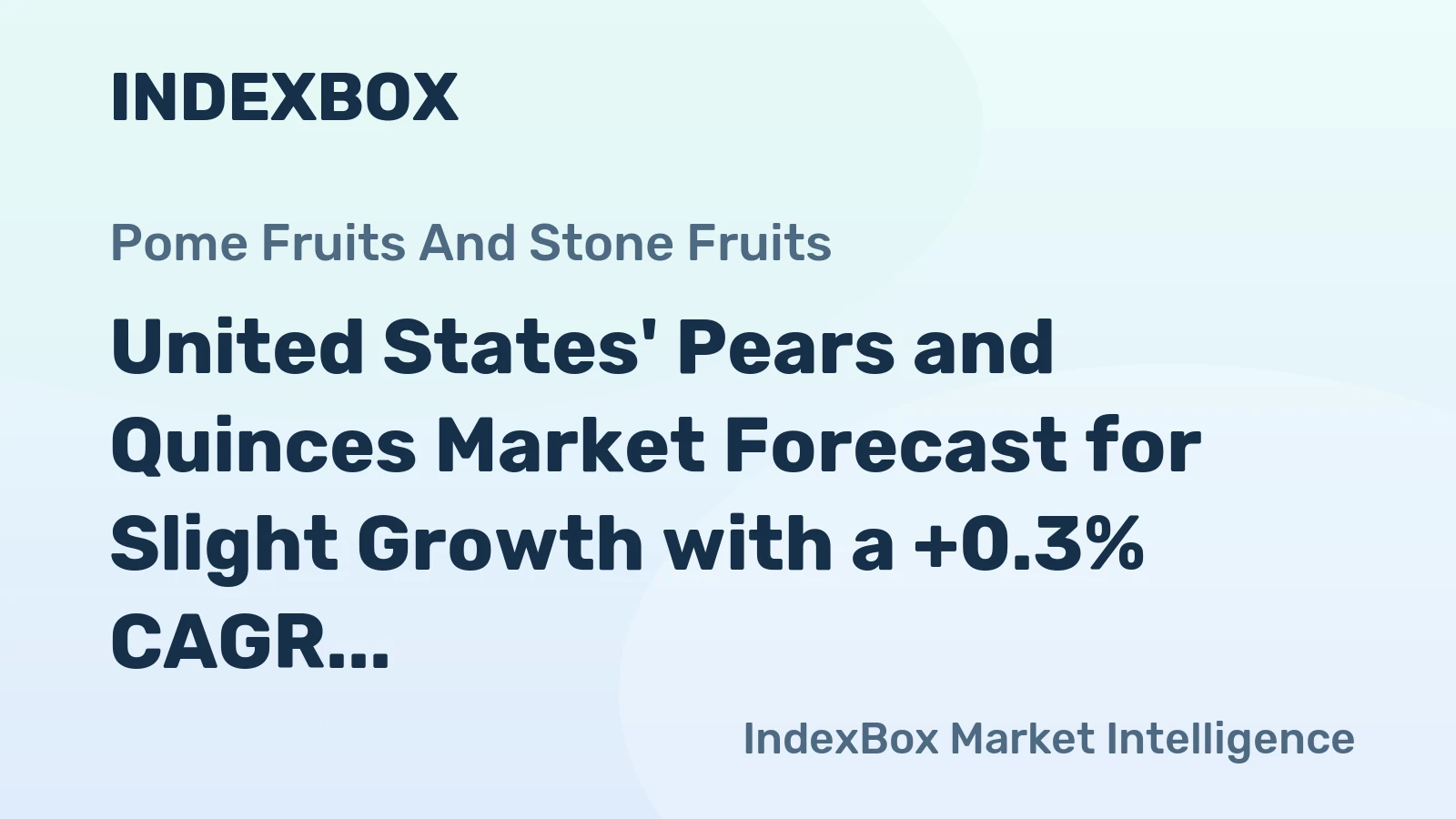 United States' Pears and Quinces Market Forecast for Slight Growth with a +0.3% CAGR