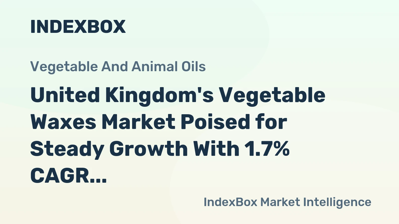 United Kingdom's Vegetable Waxes Market Poised for Steady Growth With 1.7% CAGR Through 2035
