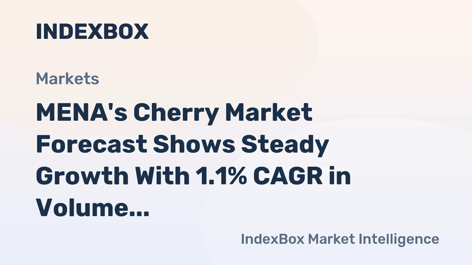 MENA's Cherry Market Forecast Shows Steady Growth With 1.1% CAGR in Volume