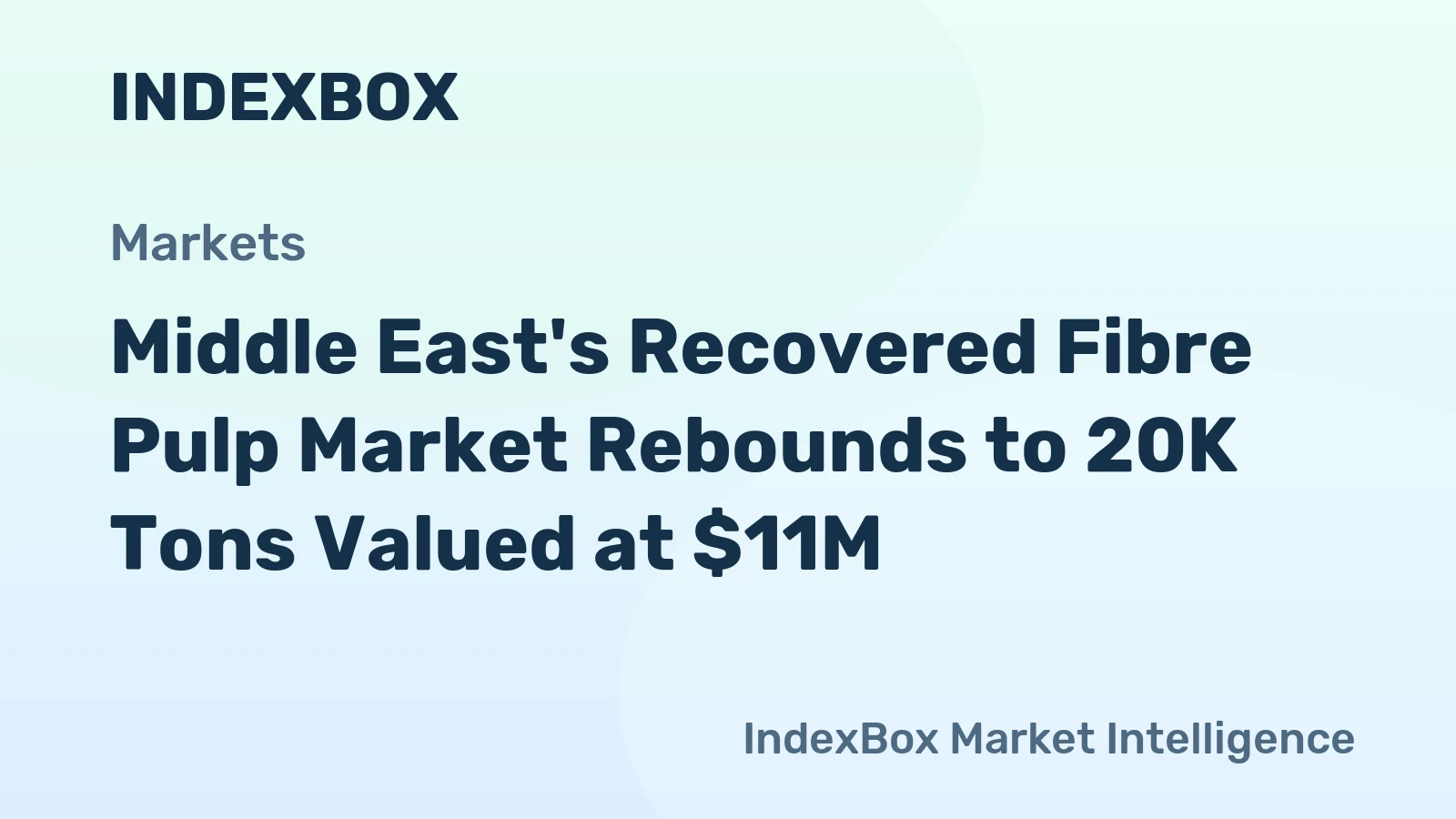 Middle East's Recovered Fibre Pulp Market Rebounds to 20K Tons Valued at $11M