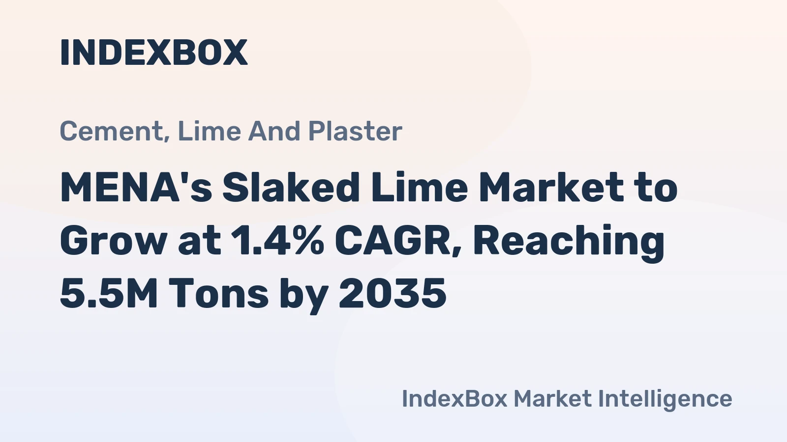 MENA's Slaked Lime Market to Grow at 1.4% CAGR, Reaching 5.5M Tons by 2035