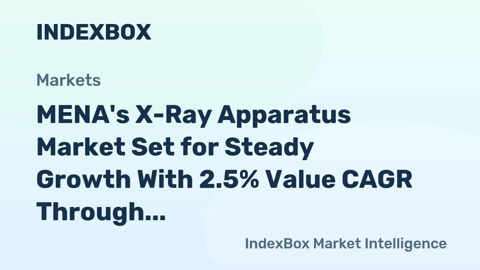 MENA's X-Ray Apparatus Market Set for Steady Growth With 2.5% Value CAGR Through 2035