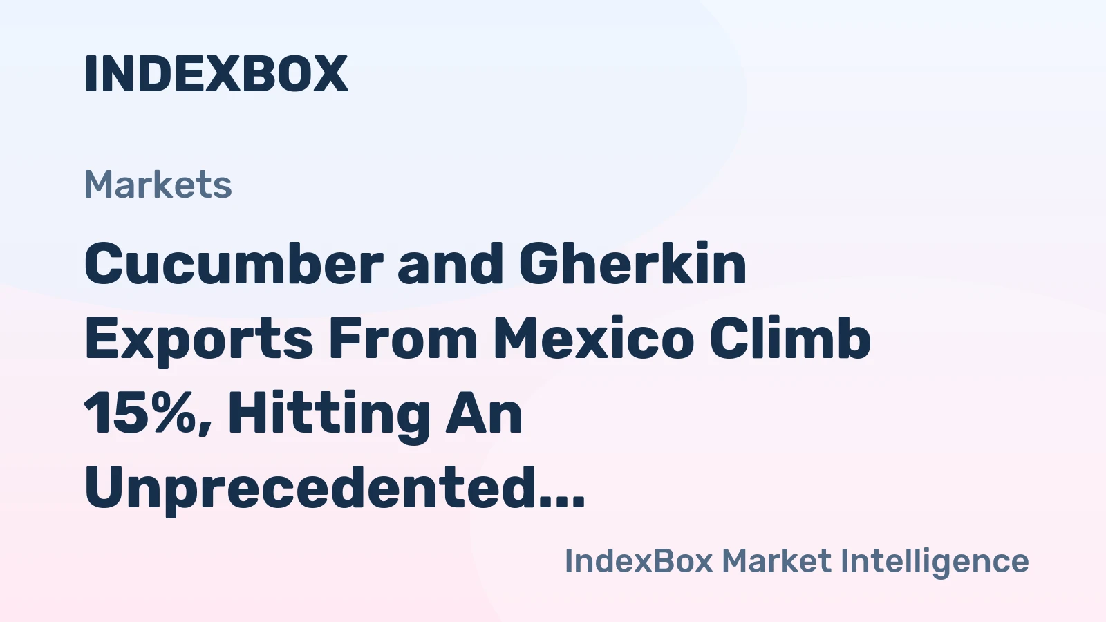 Cucumber and Gherkin Exports From Mexico Climb 15%, Hitting An Unprecedented $812 Million in 2023