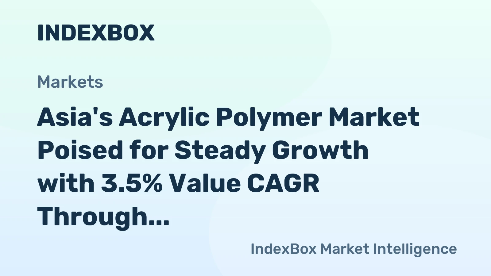Asia's Acrylic Polymer Market Poised for Steady Growth with 3.5% Value CAGR Through 2035
