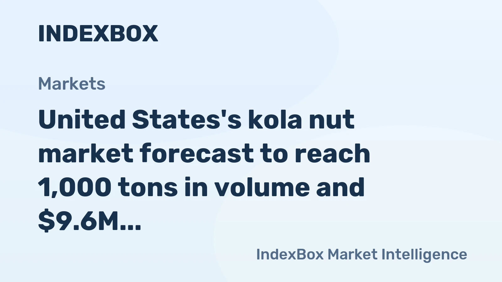United States's kola nut market forecast to reach 1,000 tons in volume and $9.6M in value by 2035, driven by increasing demand.