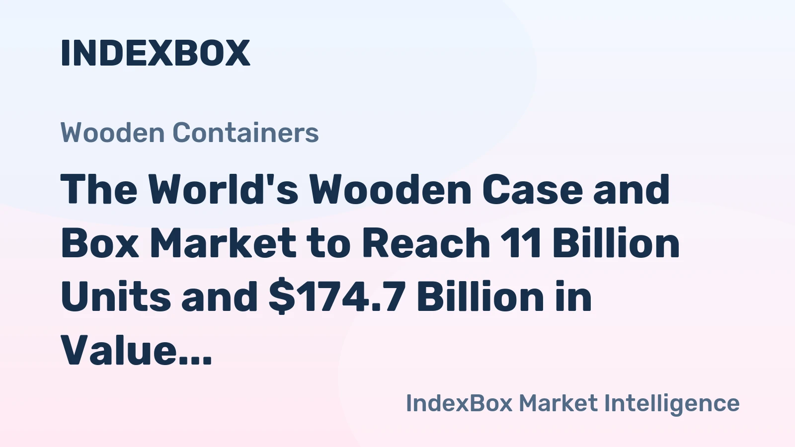 The World's Wooden Case and Box Market to Reach 11 Billion Units and $174.7 Billion in Value