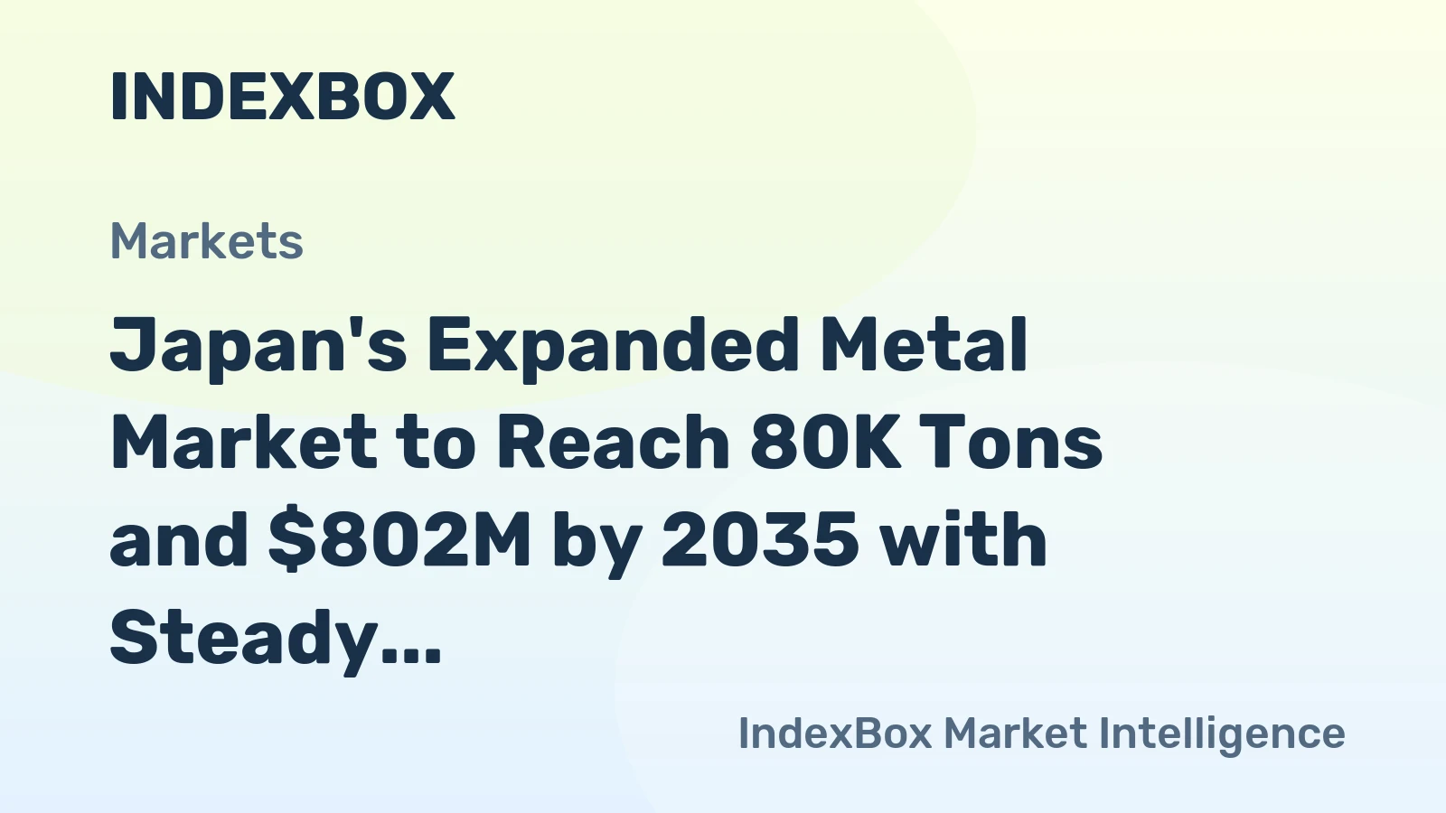 Japan's Expanded Metal Market to Reach 80K Tons and $802M by 2035 with Steady Growth