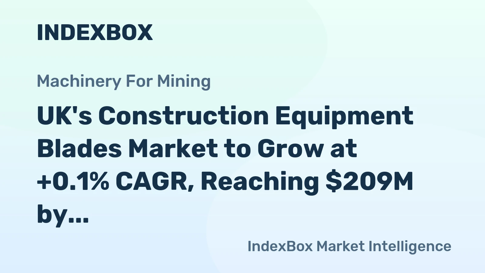 UK's Construction Equipment Blades Market to Grow at +0.1% CAGR, Reaching $209M by 2035