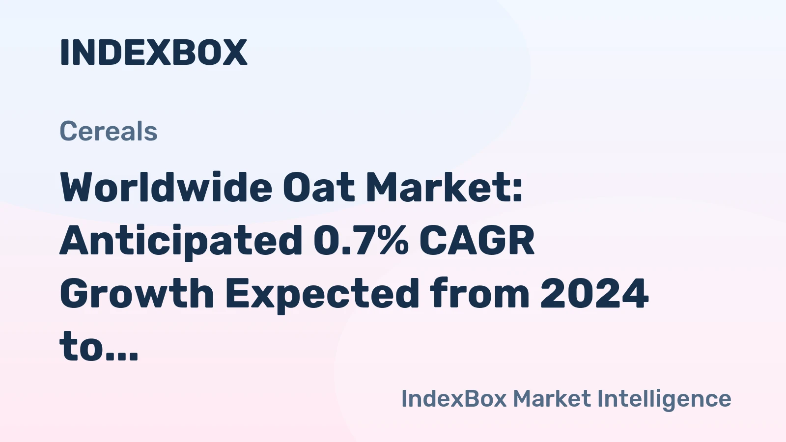 Worldwide Oat Market: Anticipated 0.7% CAGR Growth Expected from 2024 to 2035