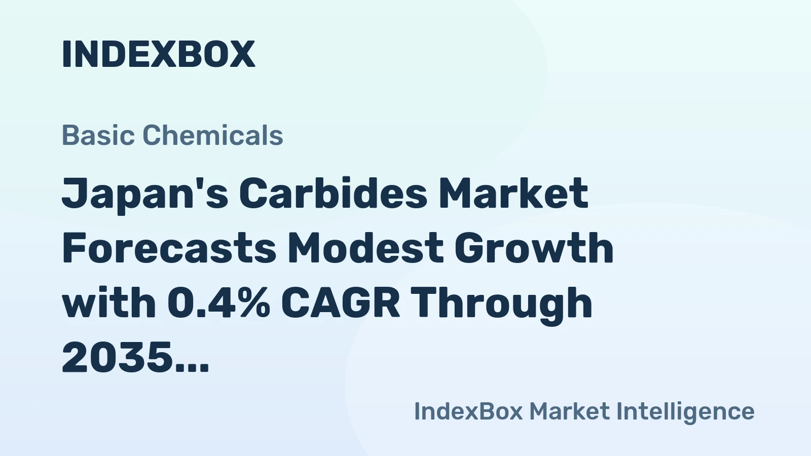 Japan's Carbides Market Forecasts Modest Growth with 0.4% CAGR Through 2035