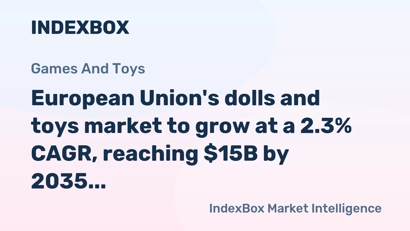 European Union's dolls and toys market to grow at a 2.3% CAGR, reaching $15B by 2035, driven by sustained demand.