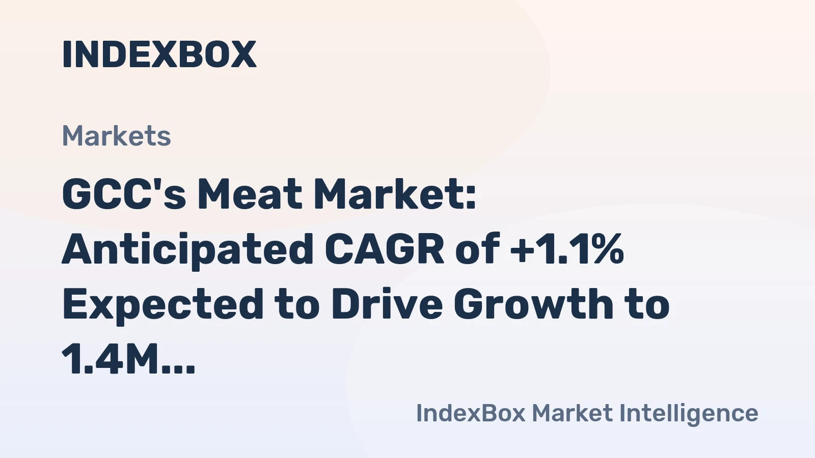 GCC's Meat Market: Anticipated CAGR of +1.1% Expected to Drive Growth to 1.4M Tons by 2035