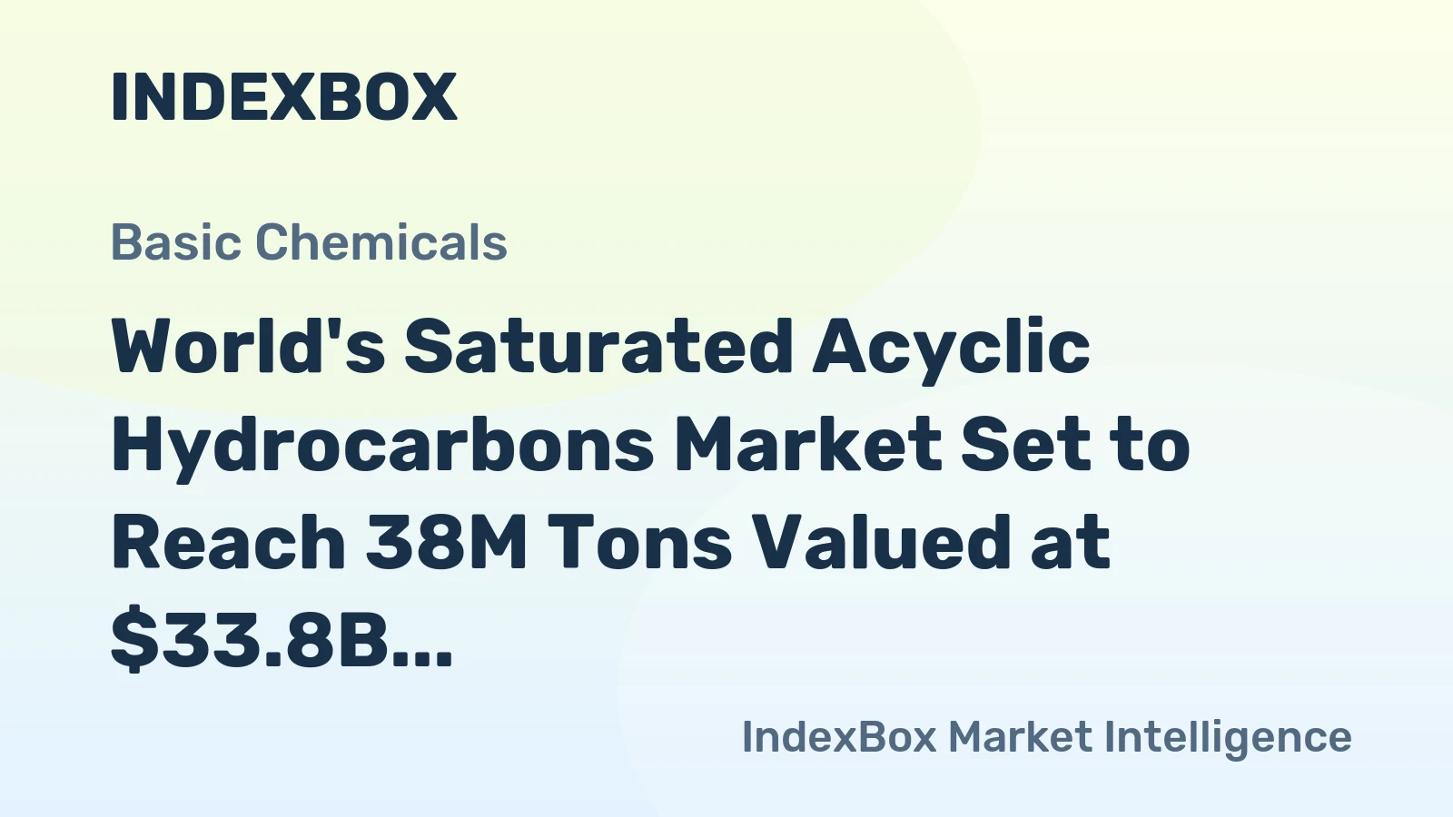 World's Saturated Acyclic Hydrocarbons Market Set to Reach 38M Tons Valued at $33.8B by 2035